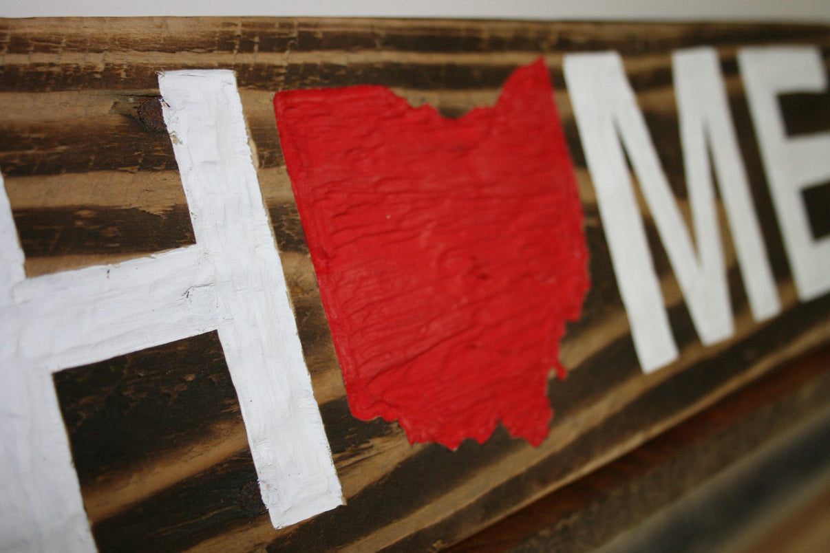 OHIO WOODEN SIGN | HOME | RED – My State Threads