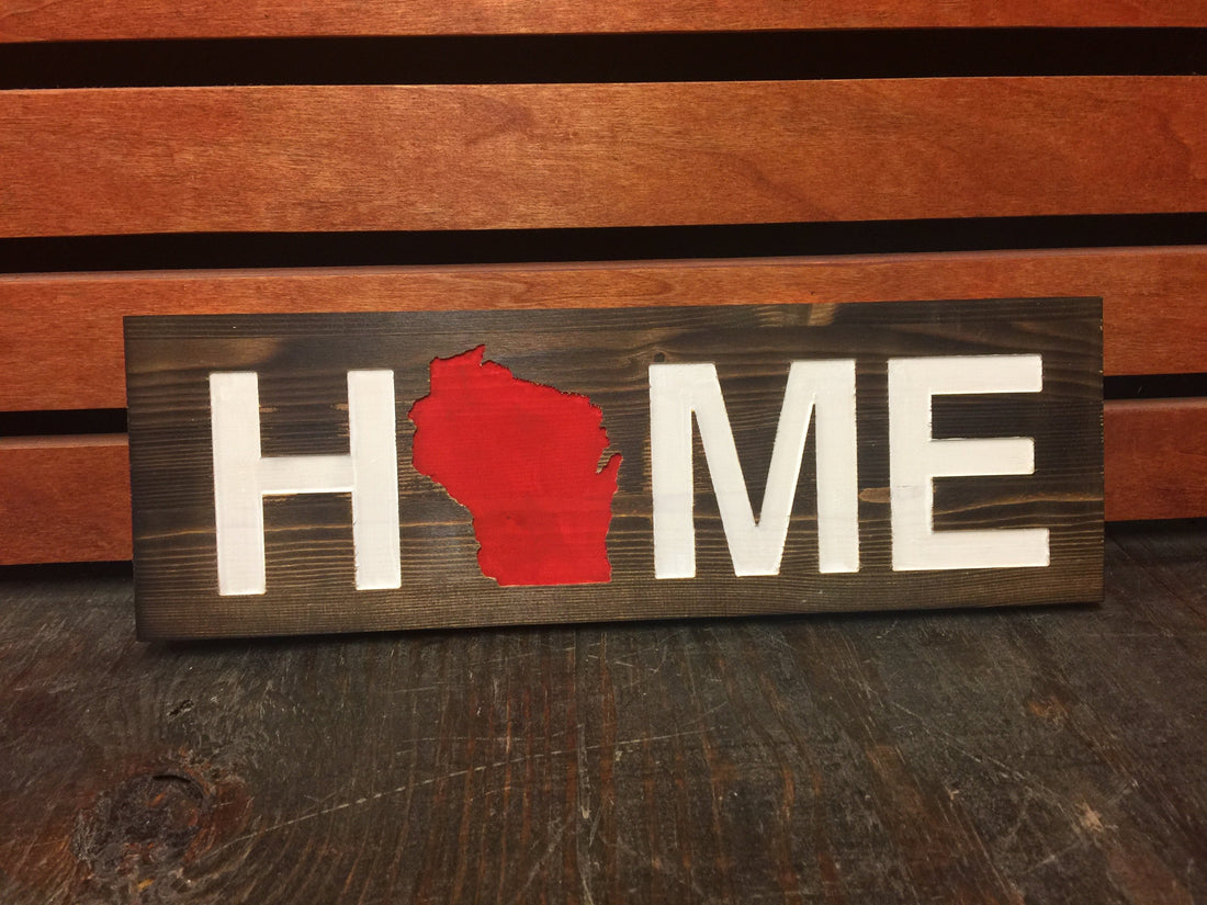 WISCONSIN WOODEN SIGN | HOME | RED – My State Threads
