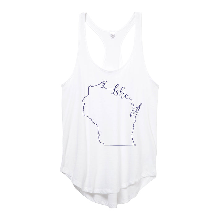 Wisconsin Lake Calligraphy - Ladies' Tank – My State Threads